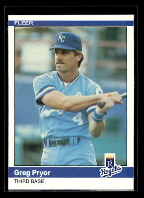 1984 Fleer Baseball #353 Greg Pryor Set Break Mint+ Kansas City Royals ...