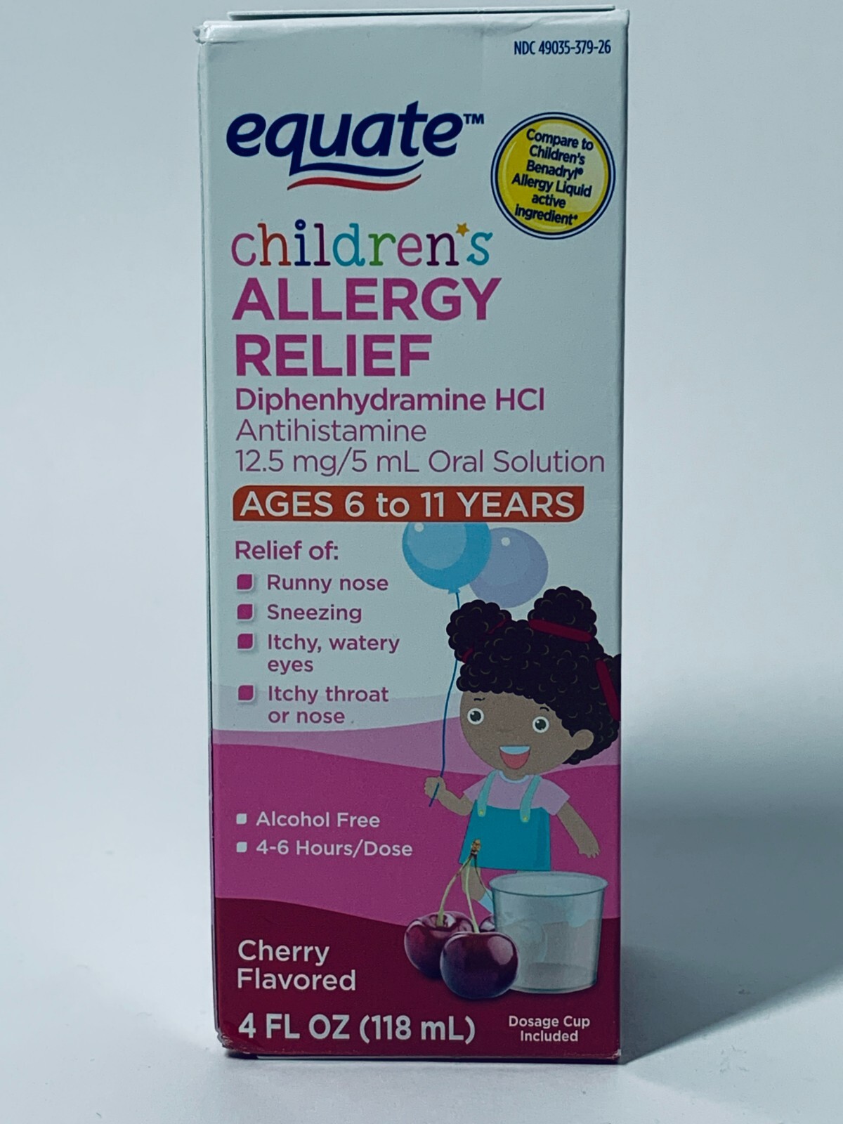 EQUATE Cherry Flavor Children's Allergy Relief Antihistamine 4 FL Oz ...