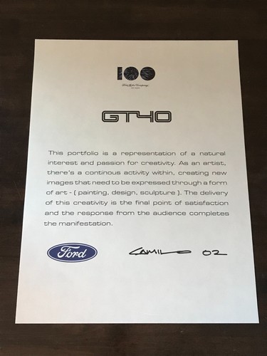 Ford Motor Company 100th Anniversary GT40 Portfolio Introduction by ...