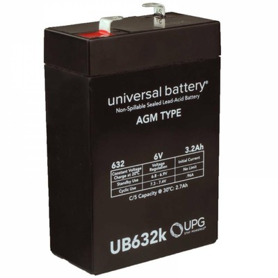 6 Volt 2.8 Ah Sealed Lead Acid Rechargeable Battery - F1 Terminal [SLA ...