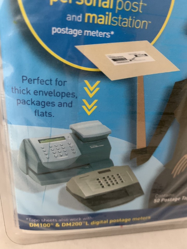 NIP Pitney Bowes Postage Tape Sheets 50 Count for Mail station - Sealed ...