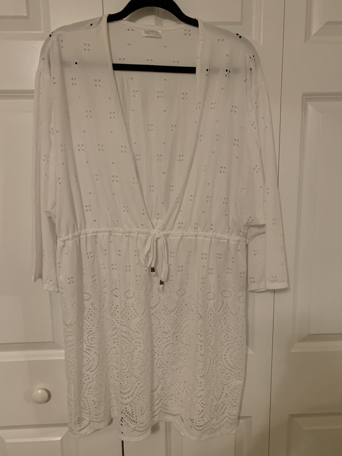 Dotti Swimsuit Cover Up White Tie Belt Sz L | eBay