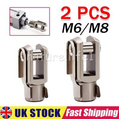 2PCS CLEVIS FORK END LONG JOINT M6 M8 R/H THREAD NICKEL PLATED STEEL UK ...