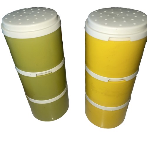 Vtg Tupperware 6 Stacking Spice Shaker Canisters Containers Stackable ...