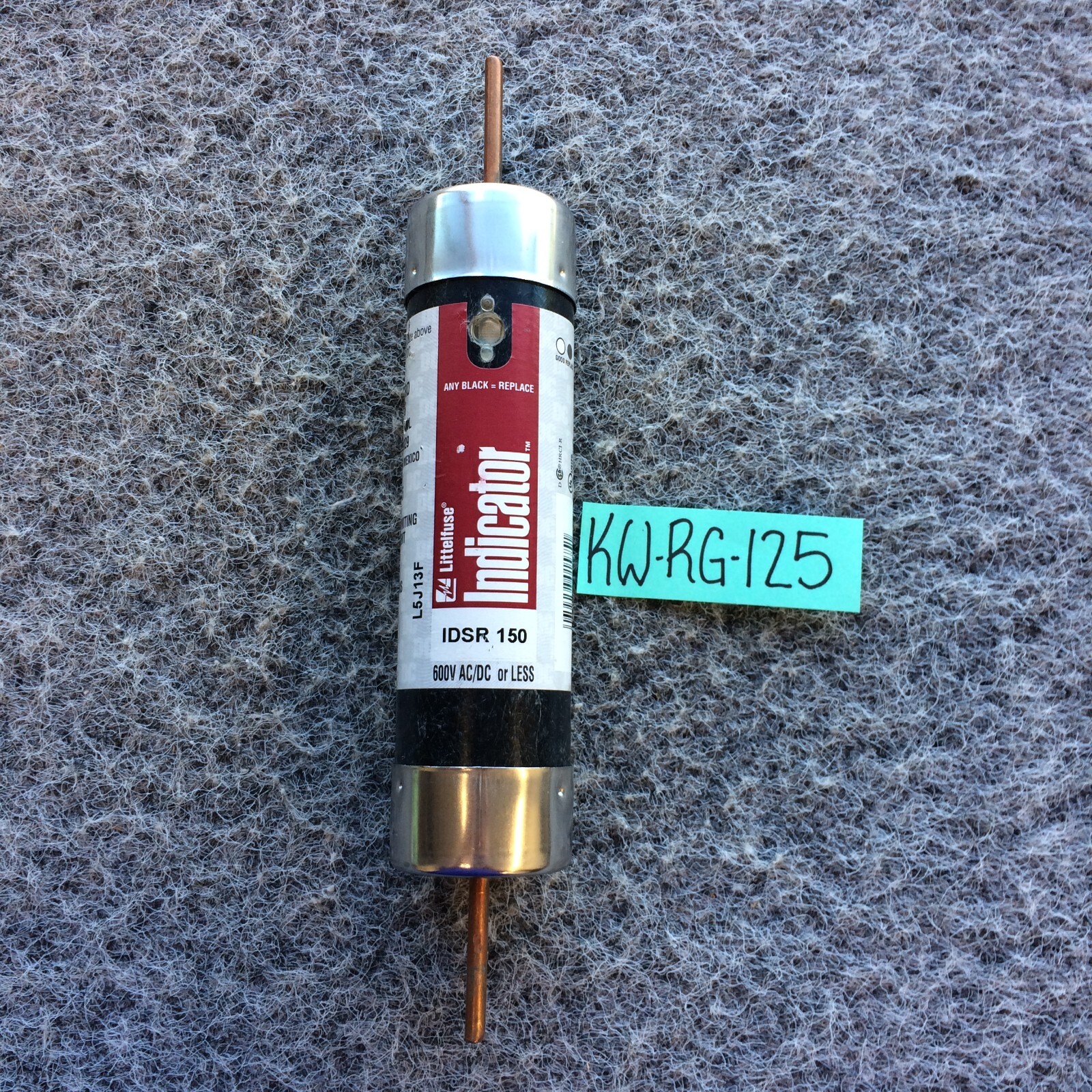 LITTELFUSE POWR-PRO IDSR-150 INDICATOR FUSE. 150A, 75-600VAC/DC, RK5 ...