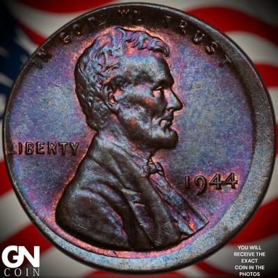 1944 P BROADSTRUCK COLOR Lincoln Cent Wheat Penny A0336 | eBay