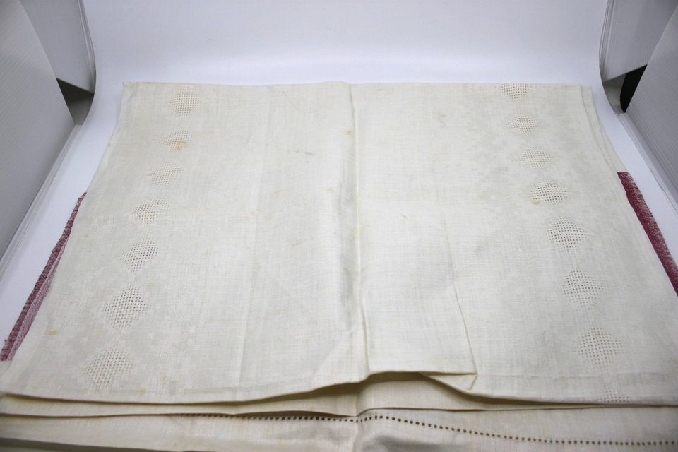 Vintage Soviet Union Linen Hand Towels, White/Pink Size: 62.5" x 20" | eBay