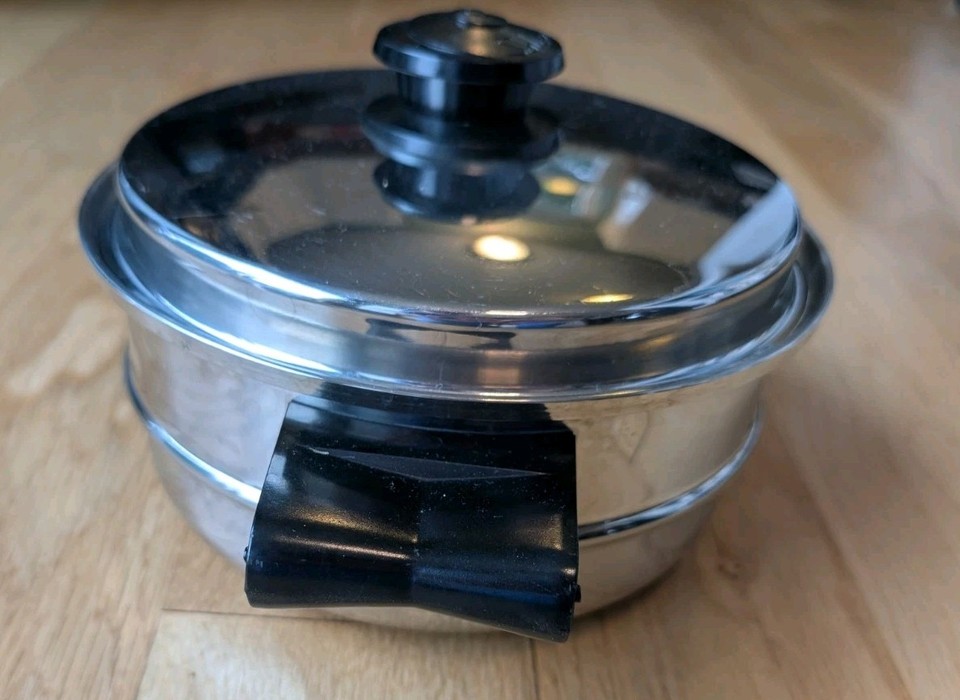 Vtg Saladmaster 2 Qt Stainless Steel 8" Double Boiler Pot Pan Insert w ...