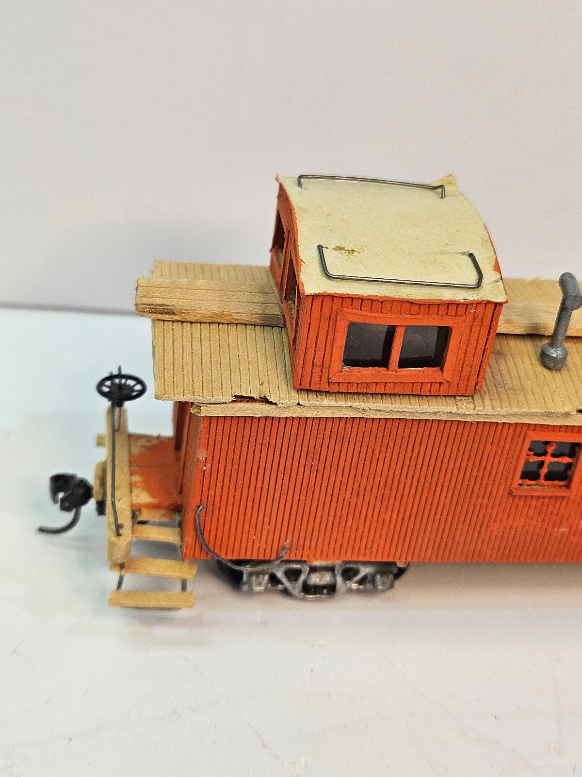 HO Scale Buil Real Wood Caboose Kit Orange/Yellow Undecorated Project ...