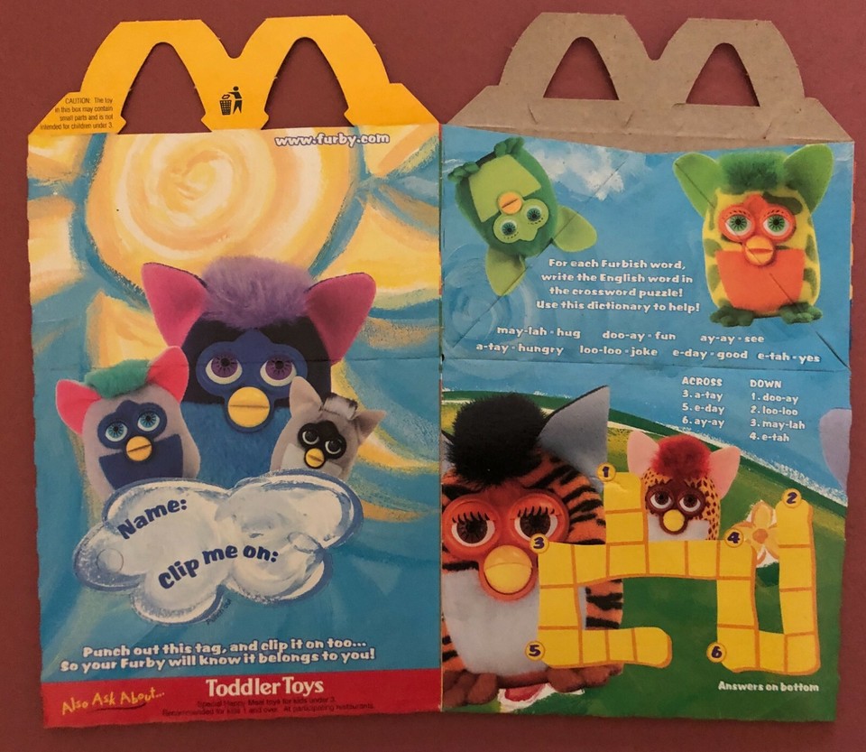 Furby 2000 McDonald's (Two Furbies on Front) Happy Meal Box | eBay