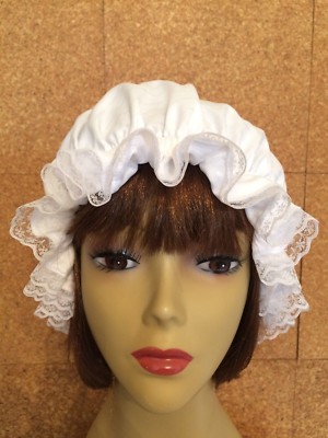 WHITE LADIES ADULT MOP CAP - Victorian Medieval Re-enactment LARP ...