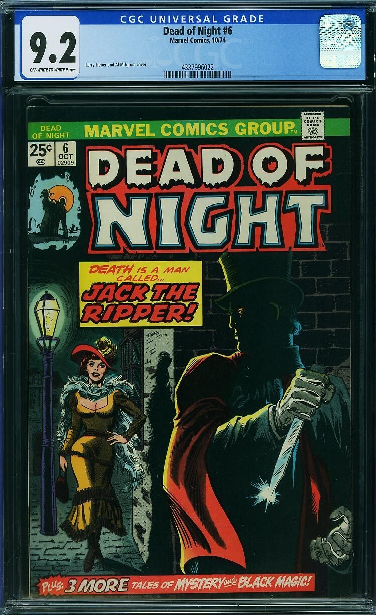 DEAD OF NIGHT 6 CGC 9.2 (1974) Marvel, Jack the Ripper | eBay