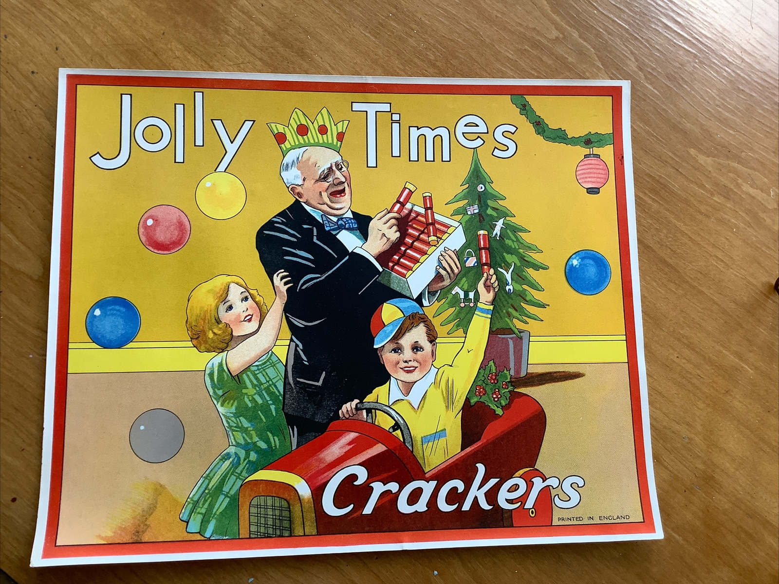 Batger’s Christmas Cracker Label “Jolly Times Crackers” Genuine Vintage ...