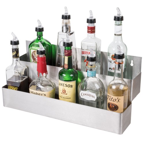 22" Stainless Steel Double Tier Commercial Bar Speed Rail Liquor ...