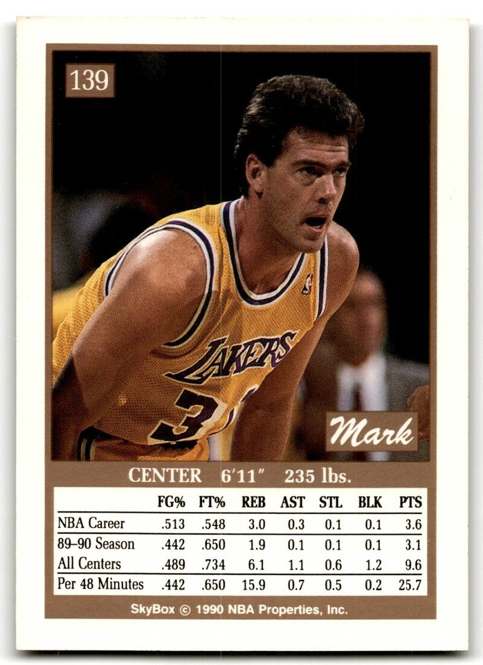 1990-91 SkyBox Mark McNamara Los Angeles Lakers #139 | eBay