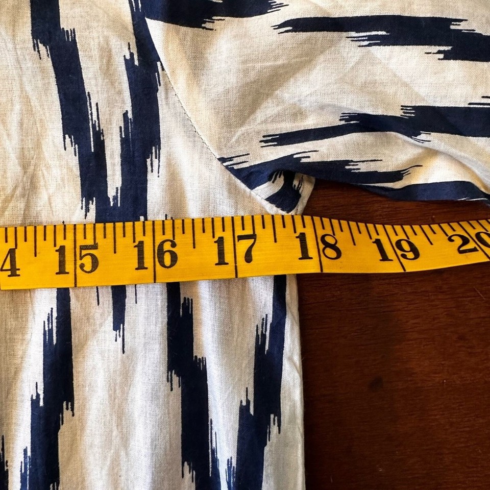 Guadeloupe NWT‎ Luciana ikat blue sz XS long sleeve maxi dress w ...