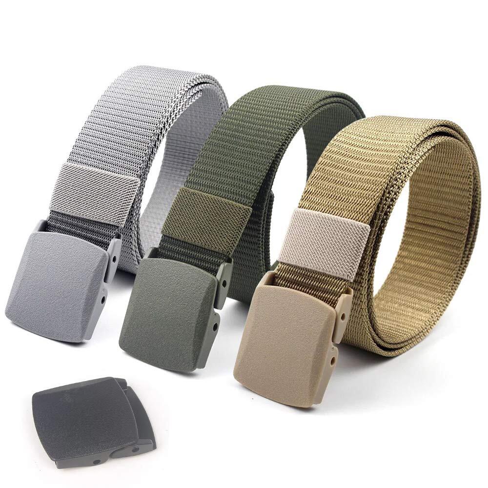 3-Pack Nylon Canvas Belt Plastic Buckle Belt Travel Nylon Web Slide ...