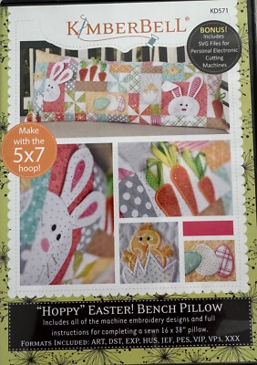 KimberBell Embroidery "Hoppy Easter Bench Pillow" With CD Used | eBay