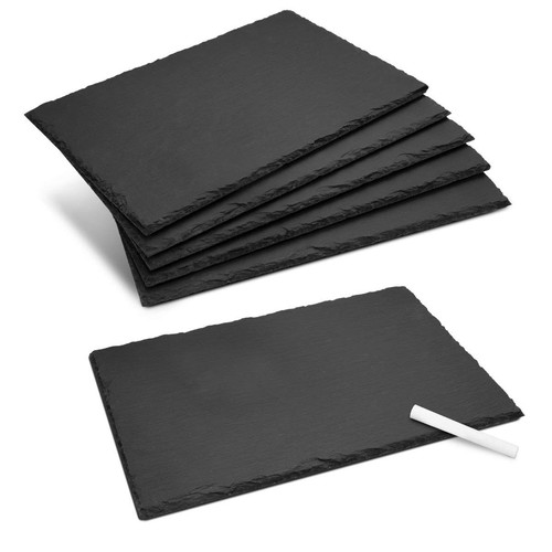 Natural Slate Serving Plates - Set of 6 Place Mat Serving Trays ...