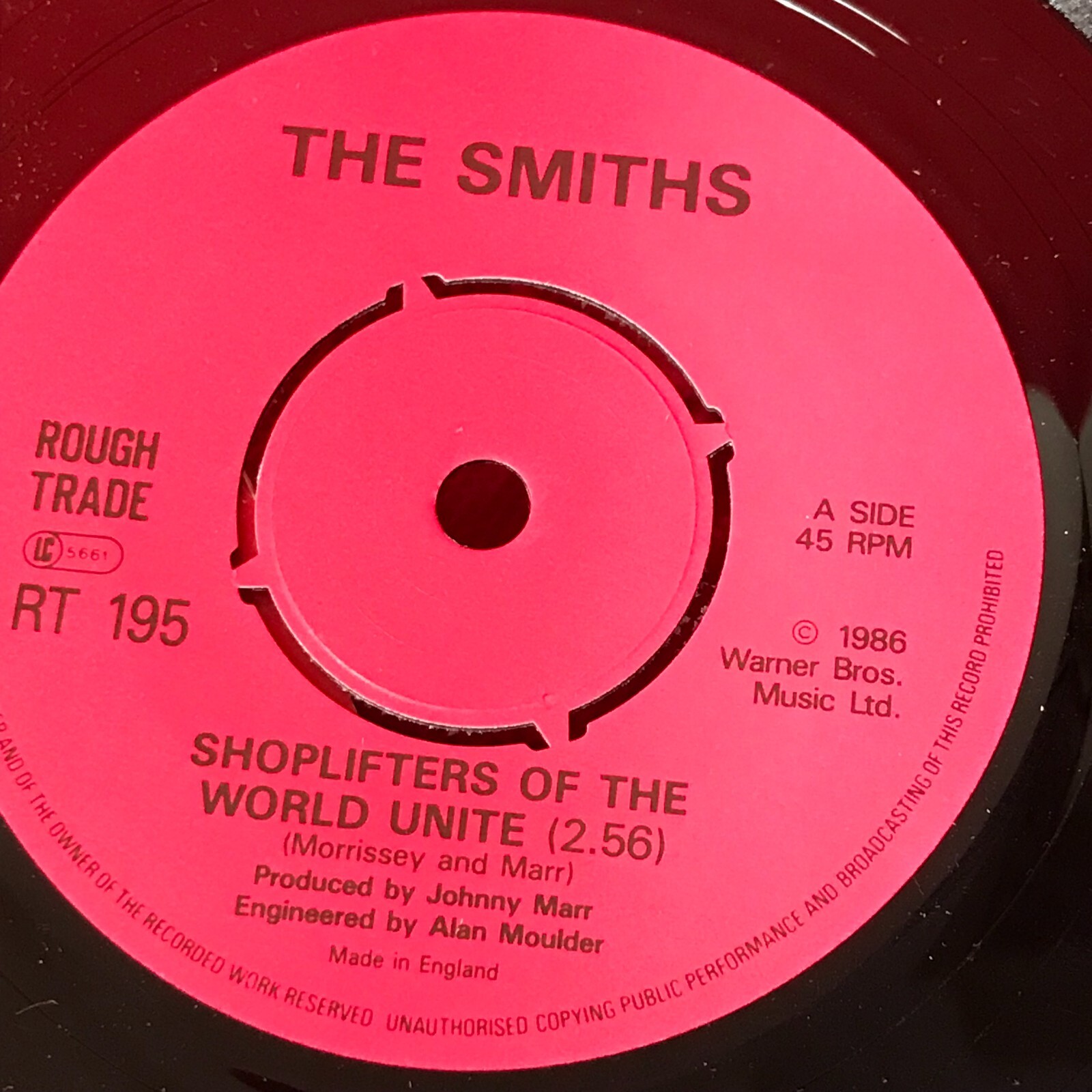 THE SMITHS Shoplifters Of The World Unite 1986 UK 7" vinyl single ...
