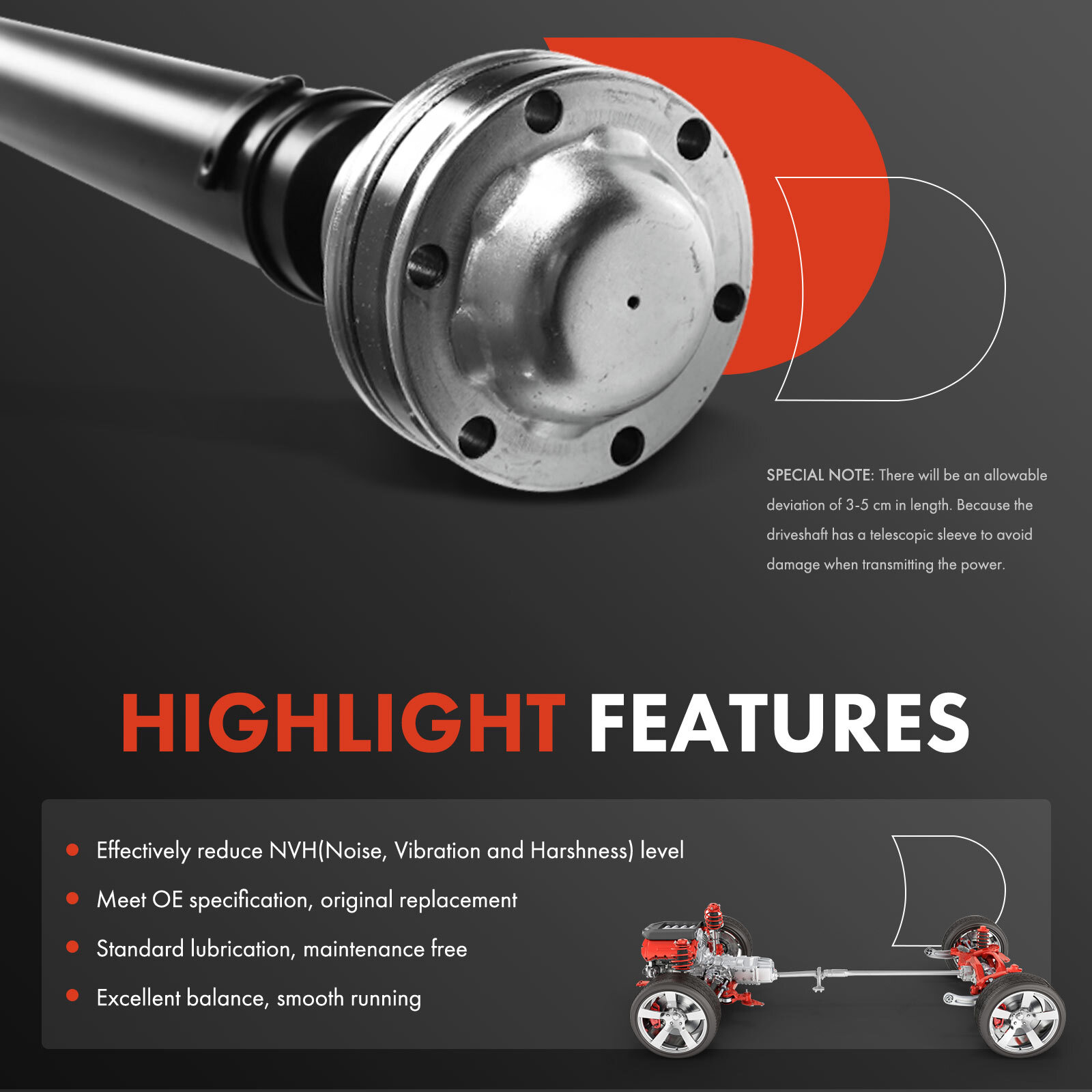 A-Premium Rear Driveshaft Prop Shaft Assembly for Volvo XC60 10-12 S60 ...