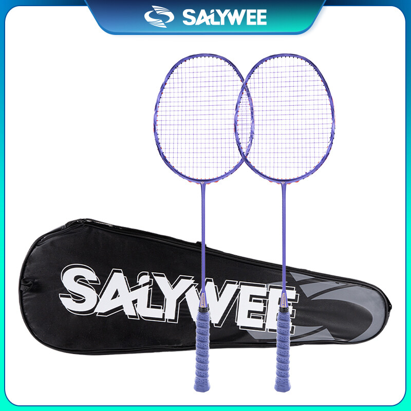 SALYWEE 2pcs Twist Frame Sparkle Green 5U Full Carbon Fiber Badminton ...