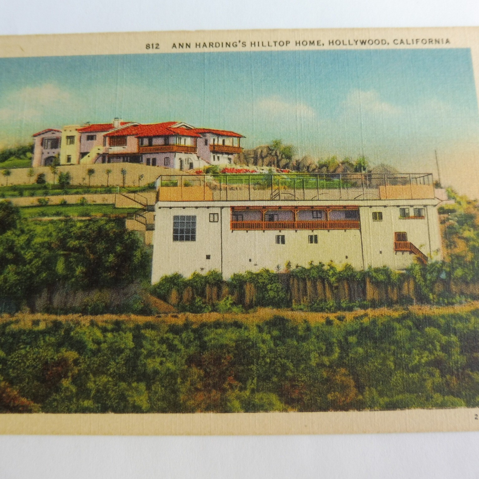 VTG 1930s ANNE HARDING HOME UNPOSTED POSTCARD CALIFORNIA HOLLYWOOD STAR ...