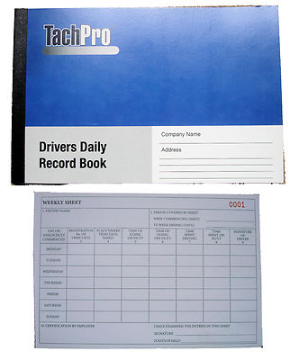 Tachpro Tachograph Drivers Daily Record Book | eBay UK