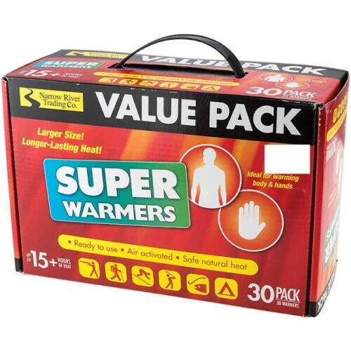 30 Pack SUPER HAND and BODY Warmers UP TO 15 HOURS of HEAT NEW 06/2027 ...