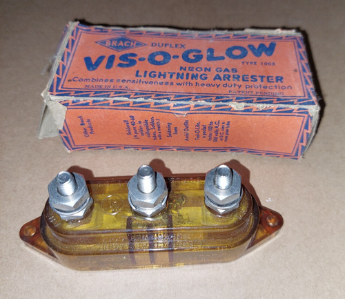 VINTAGE HAMM RADIO TUBE ESTATE - VIS-O-GLOW LIGHTNING ARRESTER UNTESTED ...