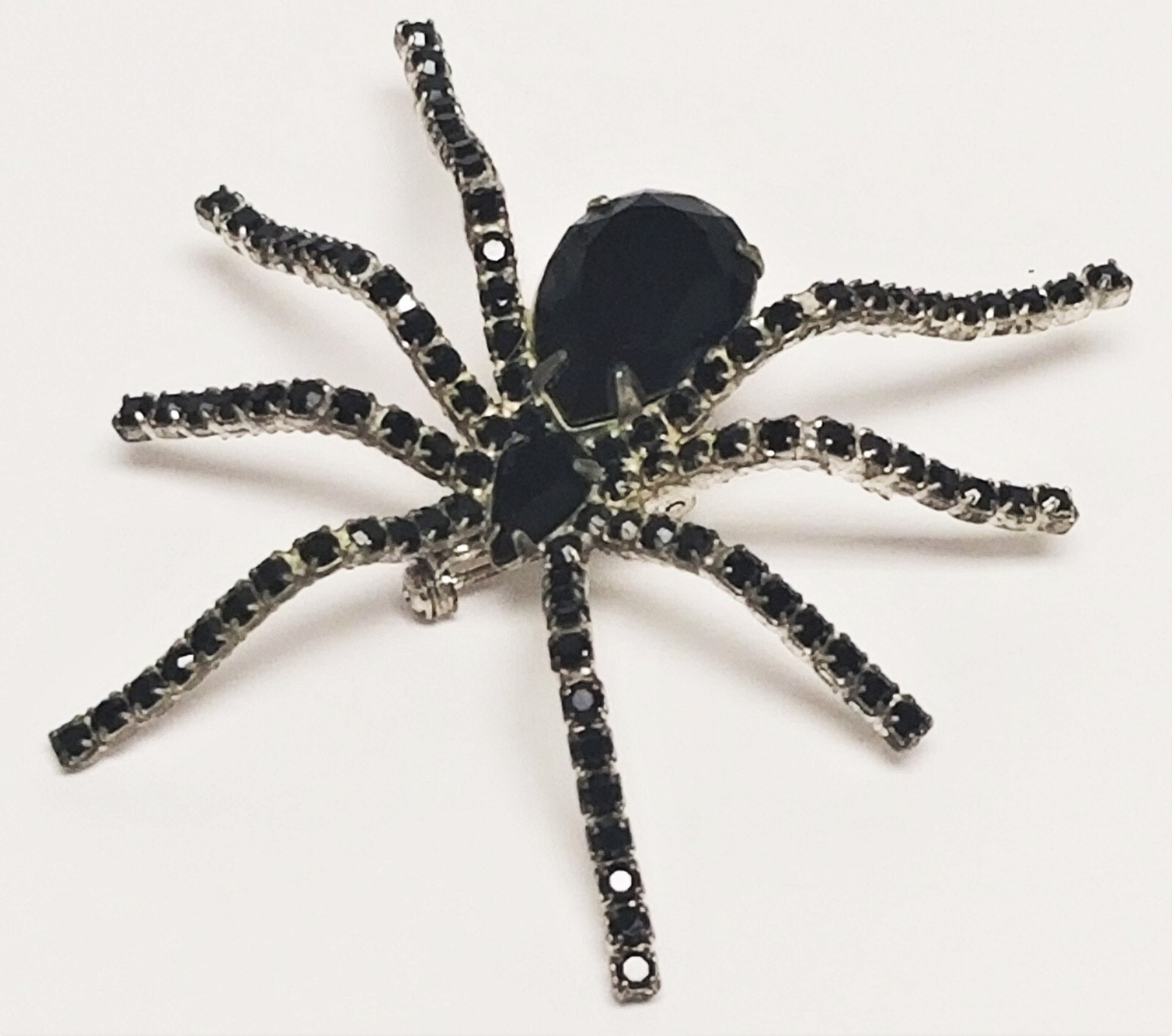 Vintage IVANA BLACK Rhinestone SPIDER Brooch / Pendan… - Gem