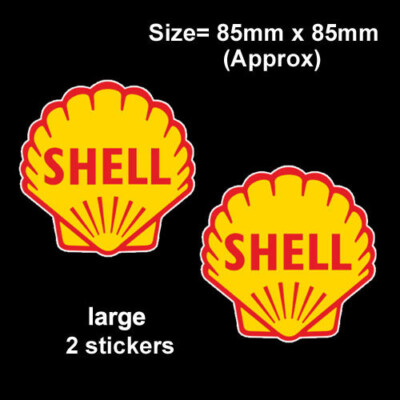 SHELL OIL RETRO STICKERS SHELL GASOLINE DECALS VINTAGE SHELL OIL PAIR 8 ...