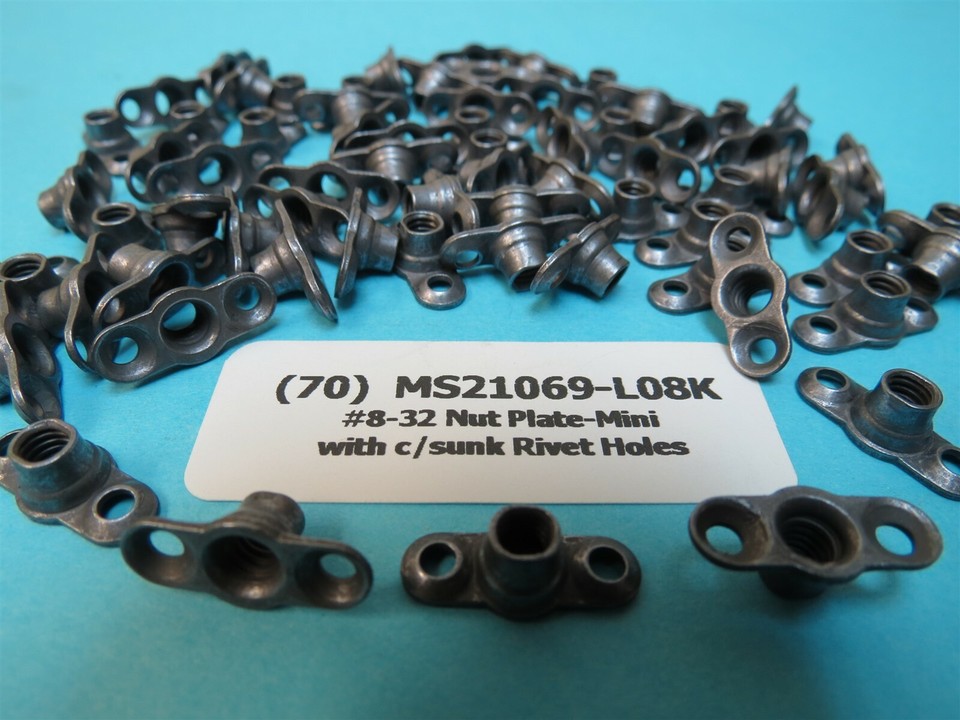 #8-32 Fixed 2 Lug Mini Anchor Nut Plate MS21069-L08K Aircraft Standards ...