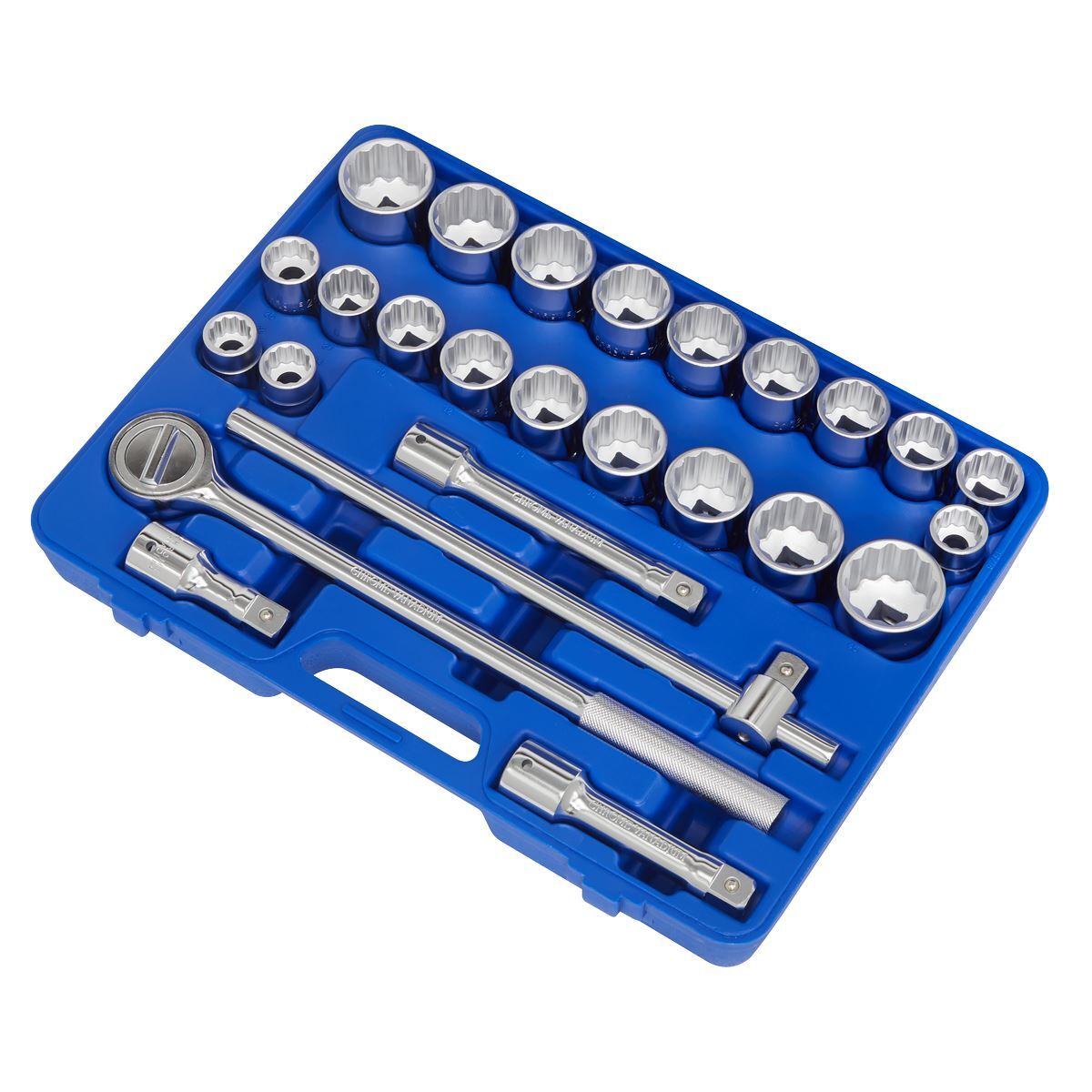 Sealey Metric Imperial Socket Set 26pc 3/4"Sq Drive 12-point WallDrive ...