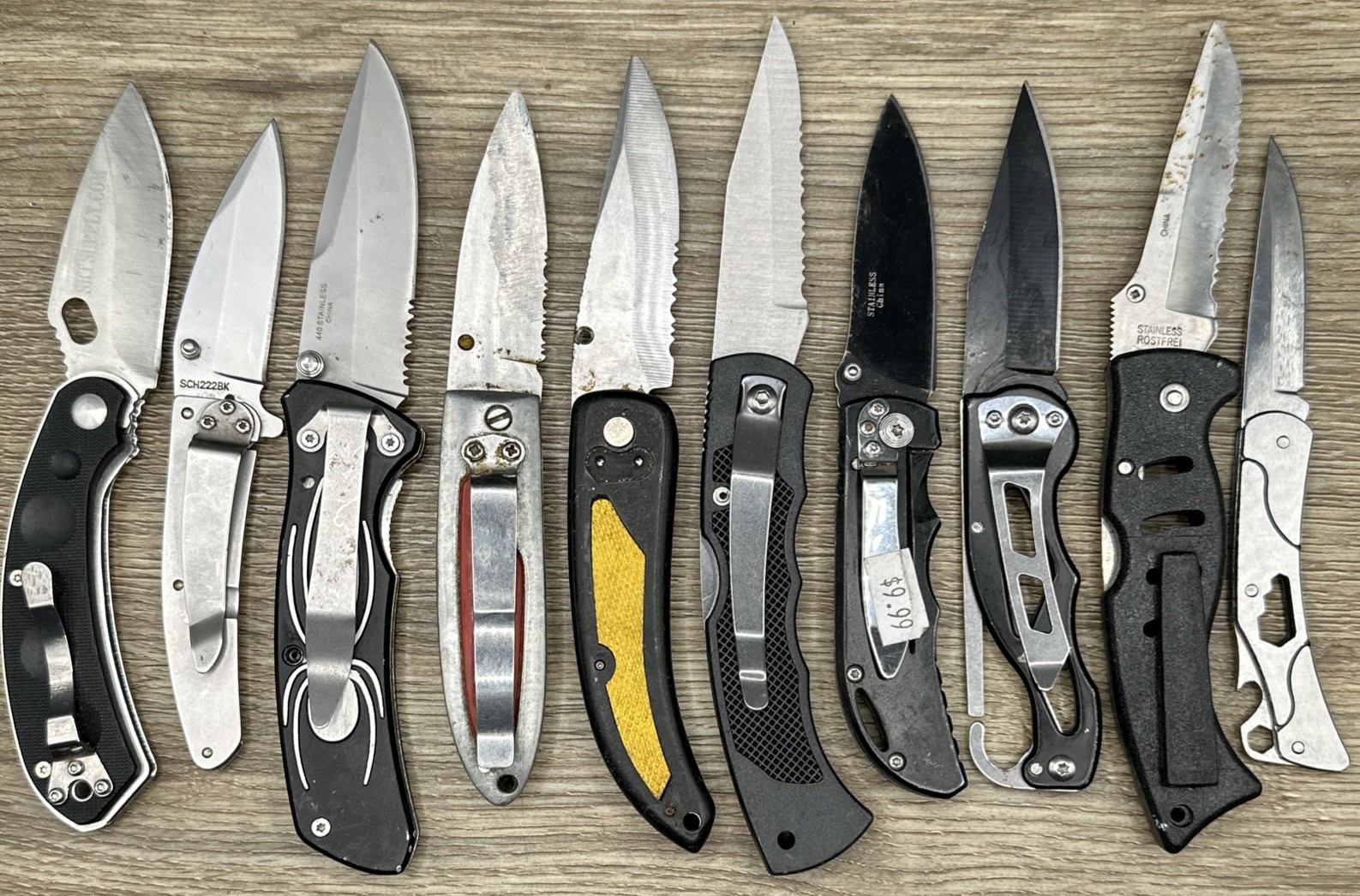(Lot H) Lot Of 10 TSA Confiscated Assisted Manual Folding EDC Pocket ...