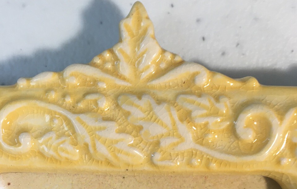 Traditions Ceramic Frame Yellow/White With Trailing Leaf Design ...