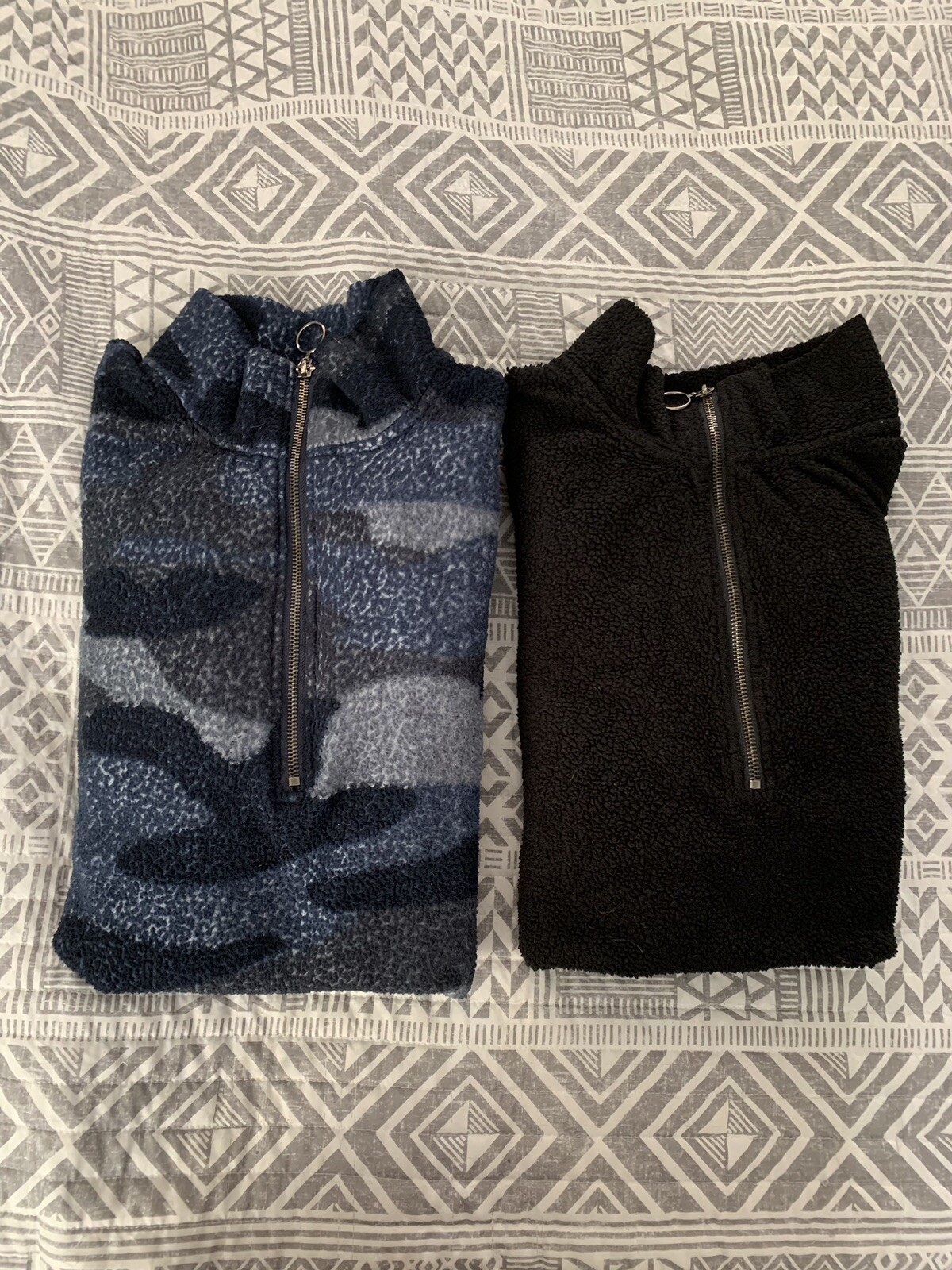 2-Women’s Como Blue Plus Size Quarter Zip Faux Sherpa Pullover 3X Black ...