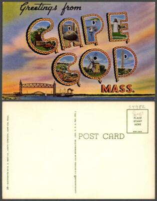 MASSACHUSETTS Cape Cod VINTAGE POSTCARD | eBay