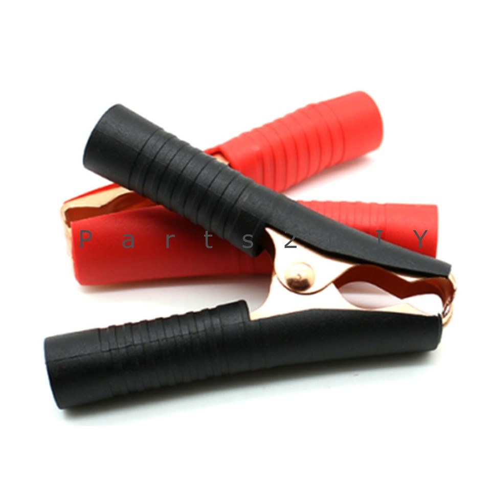 2x Alligator Crocodile Car Battery Clips Black Red 100A Test Clamps ...