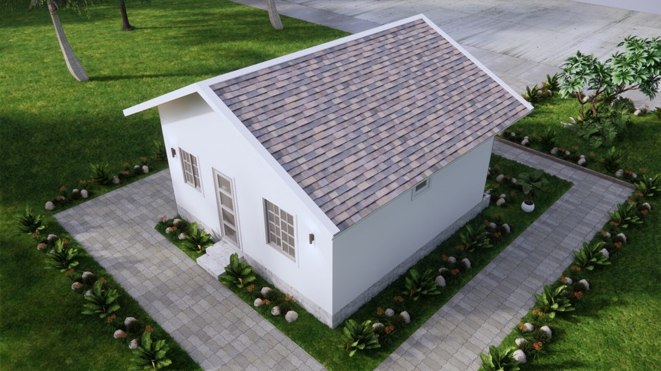 20x20 Feet Small House Plans 6x6 Meter 2 Bed 1 Bath Gable Roof PDF &A4 ...