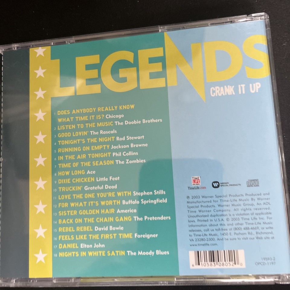 Time Life: Legends, Crank It Up, (CD 2003) 18 Tracks | eBay