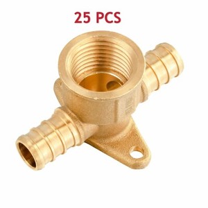 25 PCS 1/2" PEX X 1/2" PEX X 1/2" FEMALE NPT ADAPTER DROP EAR TEE LEAD ...