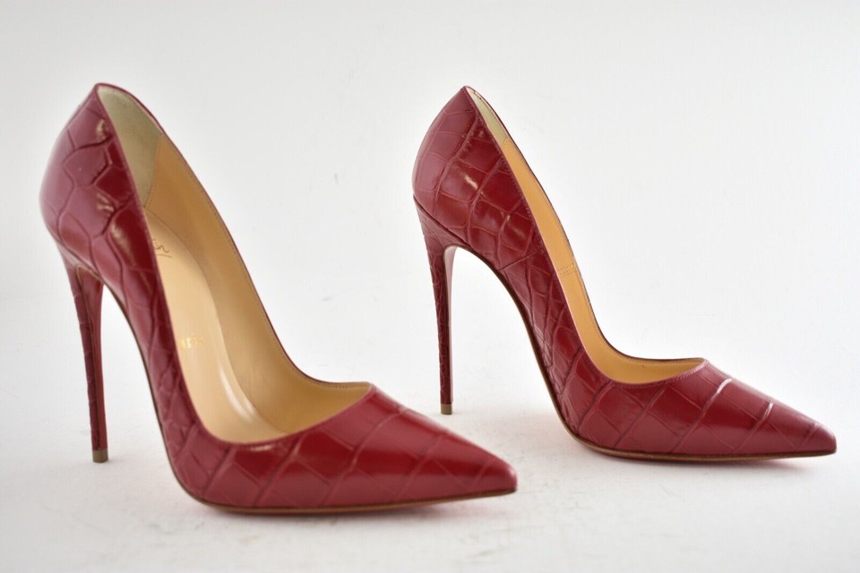 Christian Louboutin So Kate 120 Persan Pink Red Croc Ali Stiletto Heel ...