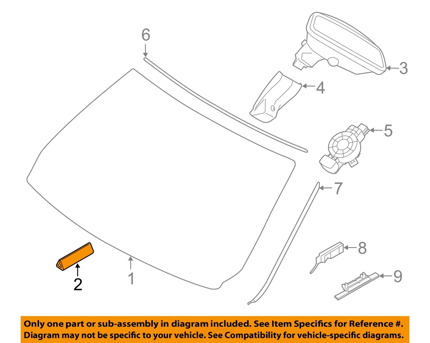 BMW OEM 12-17 535i GT xDrive Windshield-Upper Molding Stopper ...
