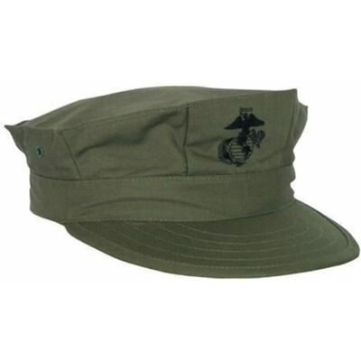 USMC Olive Drab Utility Cover - Marine Corps OD Green 8-Point Hat ...