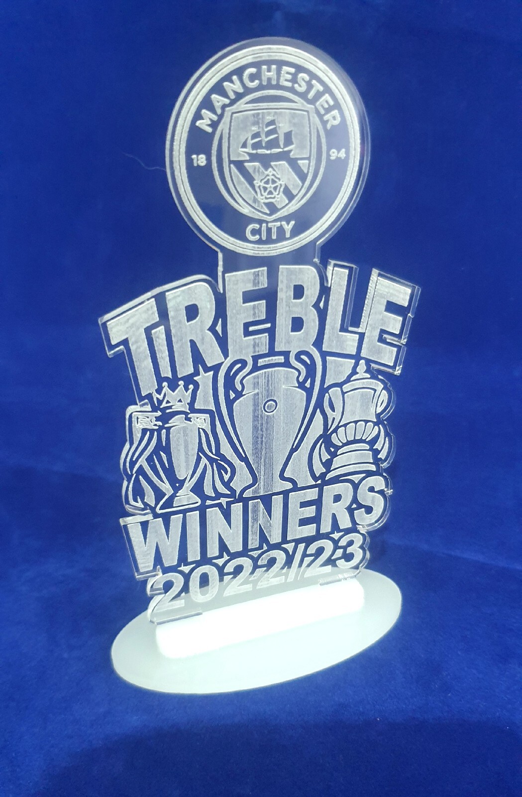 Manchester City Treble Winners engraved Display Plaque | eBay UK