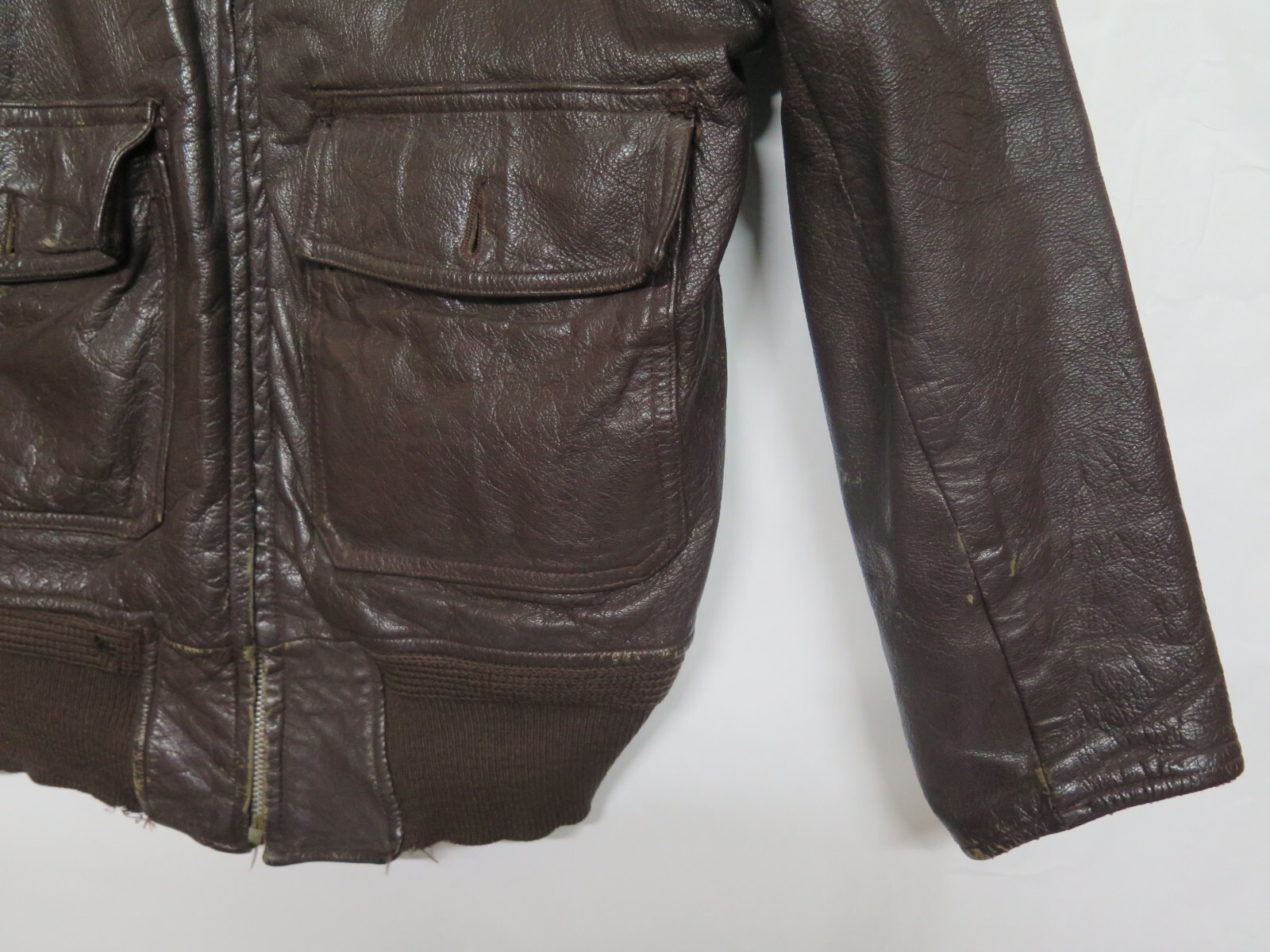 VTG G-1 Leather USN Bomber Flight Jacket Sz 36 Foster… - Gem
