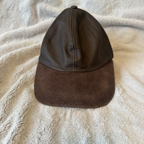Brown Leather Unisex Baseball Cap With Elastic Band For OS Fit | eBay