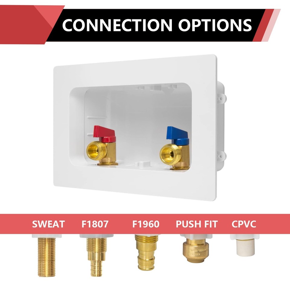 Premium Washing Machine (Laundry) Outlet Box with Center Drain, 1/2 inch Swea... | eBay