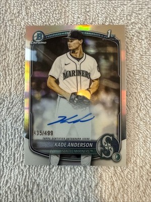 KADE ANDERSON 2025 BOWMAN CHROME DRAFT 1ST REFRACTOR AUTO /499 #CPA-KA ...